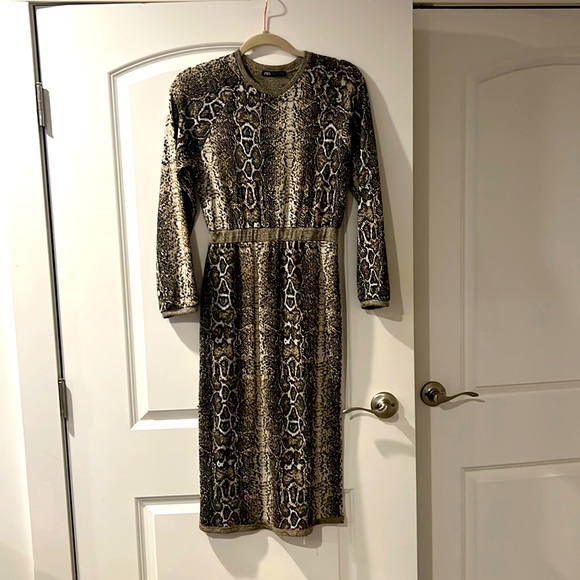 Zara | Dresses | Zara Python Knit Dress | Poshmark
